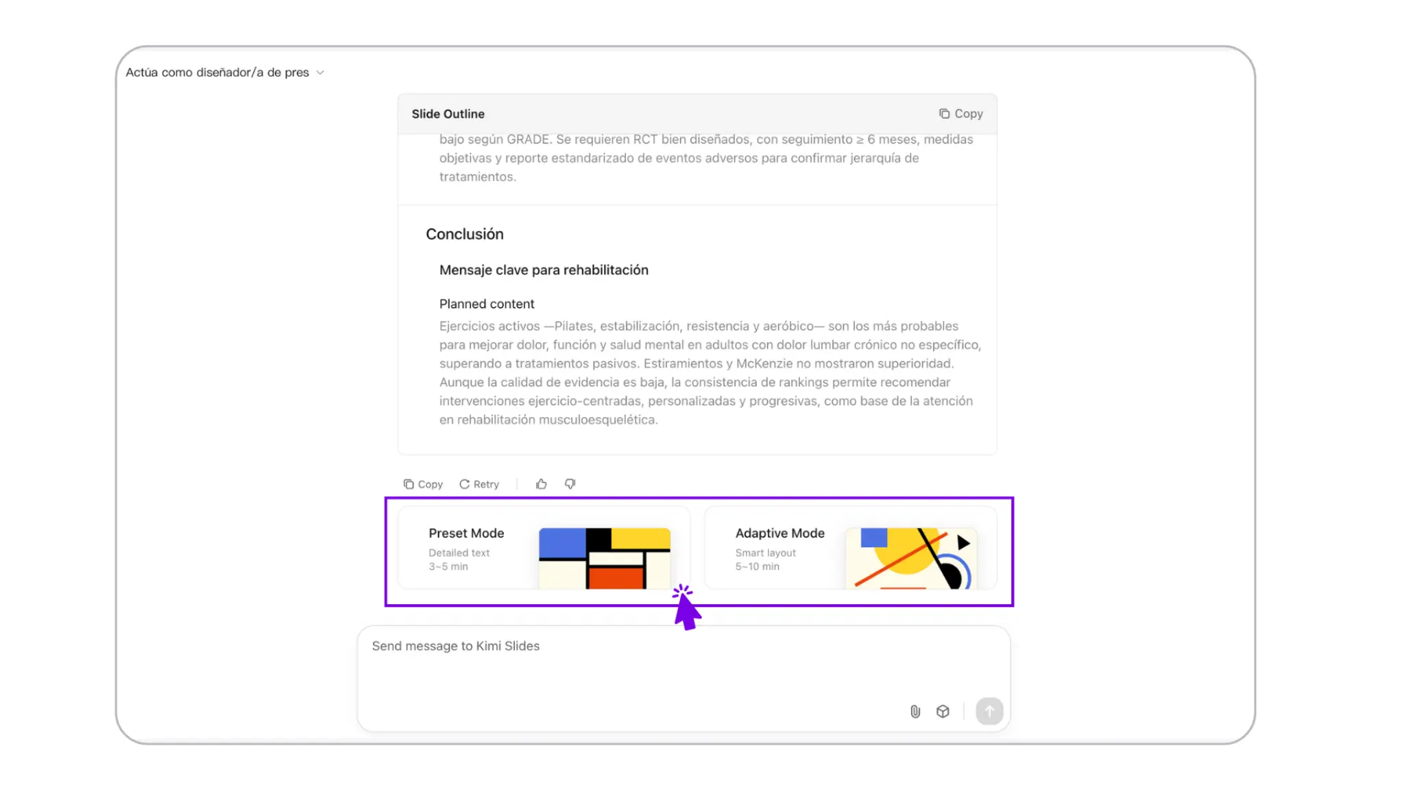 Crea presentaciones médicas con KIMI Slides